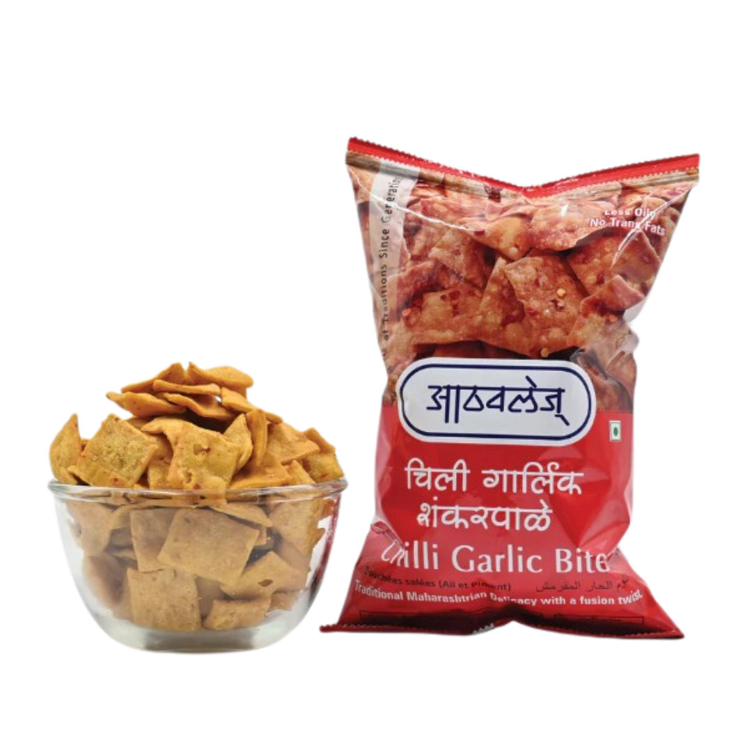 Athavales Chilli Garlic Bites (Shankarpali) 200g – Sangamitra Bit Grocery